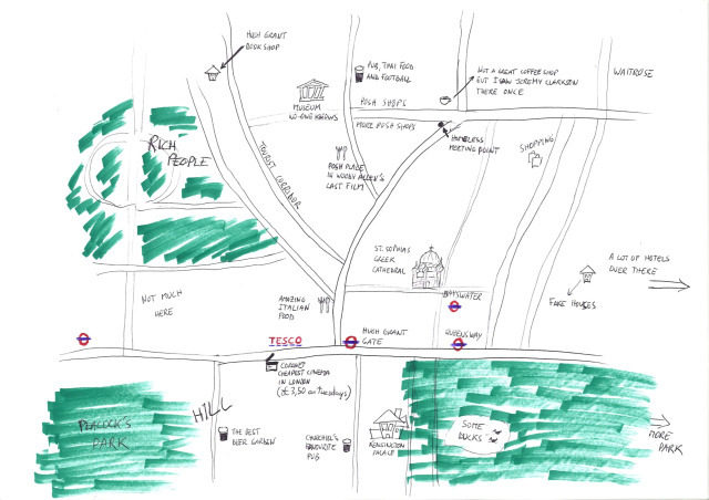 Hand-Drawn Maps of London: #2 Notting Hill | Londonist