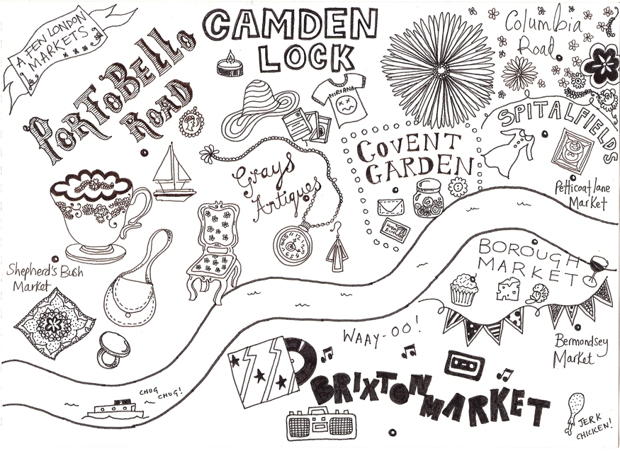Hand-Drawn Maps of London: Markets | Londonist