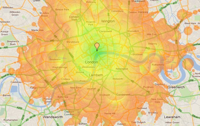 Interactive Map Shows Travel Times From Your Location | Londonist