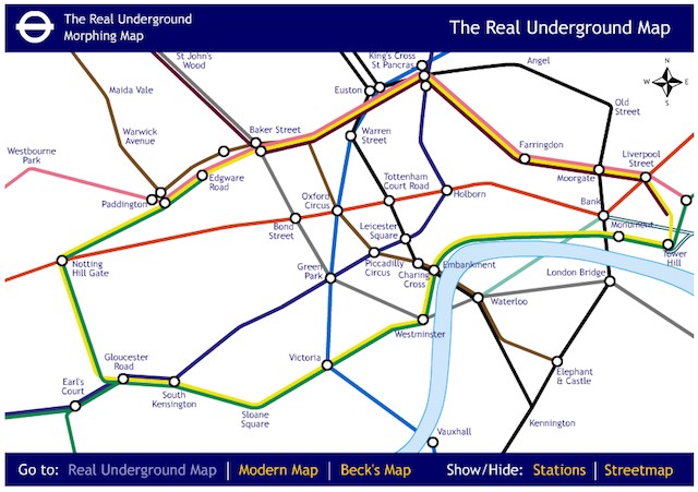 Alternative Tube Maps: Morphing Tube | Londonist