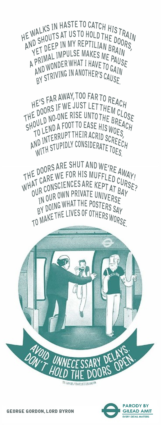 Tube Etiquette Posters, In The Words Of The Great Poets | Londonist