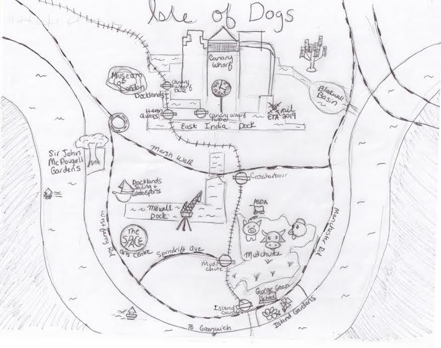 A Hand-Drawn Map Of The Isle Of Dogs | Londonist