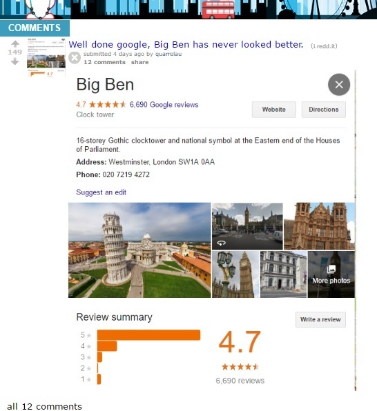 Another Reddit Guide To London | Londonist