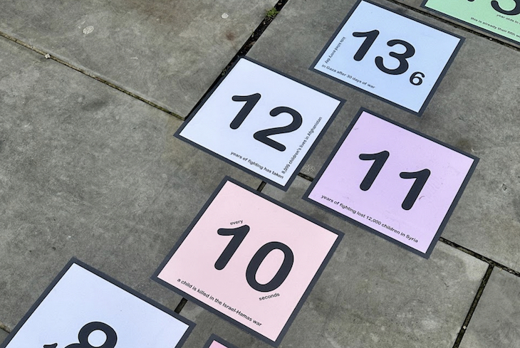 Anti-War Hopscotch Appears In Kensington | Londonist