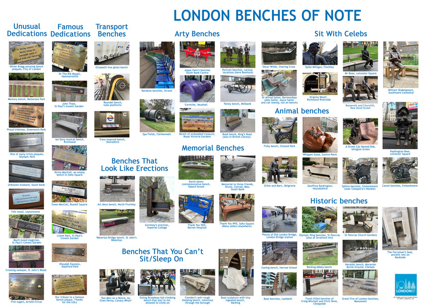 64 Bench Plaques And Odd Benches In One Chart | Londonist