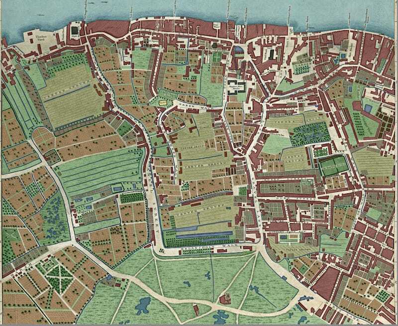 John Rocque Map Of London Coloured In To Find Lost Rivers | Londonist