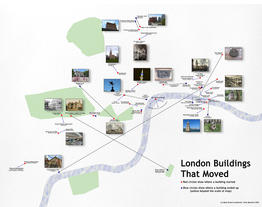A Map Of London Buildings That Have Moved Location | Londonist