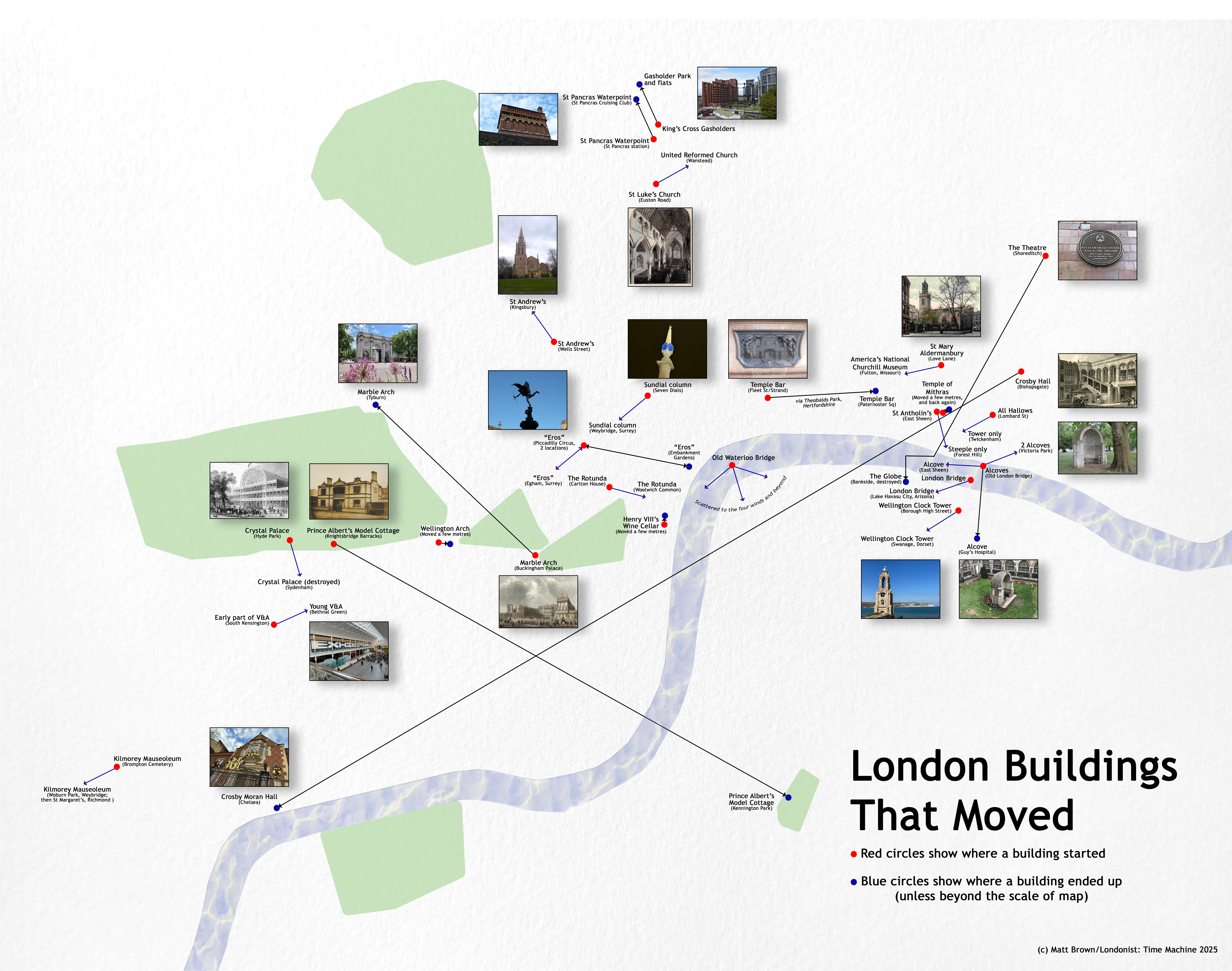 A Map Of London Buildings That Have Moved Location | Londonist
